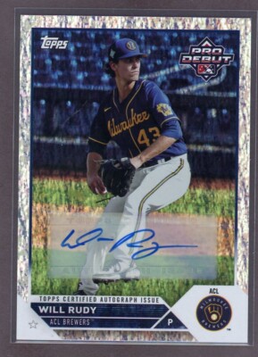 2023 Topps Pro Debut Autographs SPARKLE FOIL 017/199 Will Rudy ACL ...