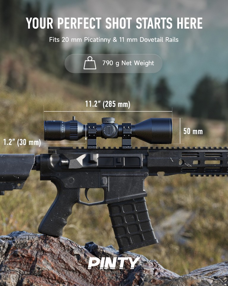 PINTY 6-24x50 FFP Tactical Rifle Scope with Zero Stop Multi-Coated ...