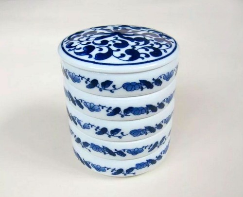 STACK OF FIVE CERAMIC COLOR MIXING TRAYS WITH A LID Chinese Painting ...