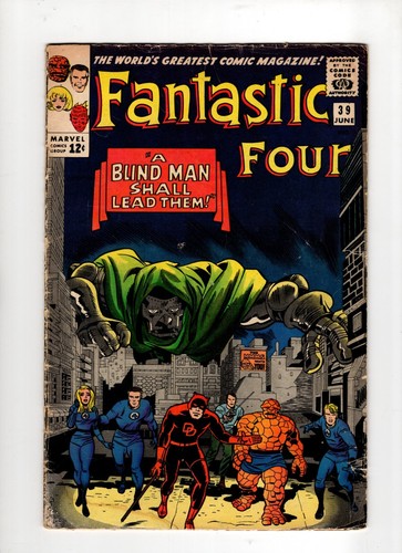 Fantastic Four #39 1965 FN 6.0 *KEY!* Iconic DOOM Cover! "A Blind Man ...