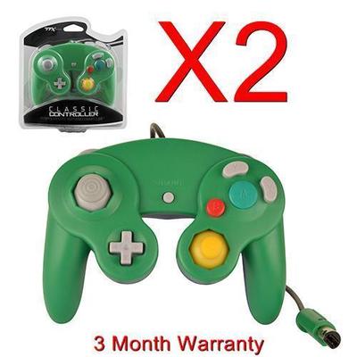 2X CONTROLLER FOR NINTENDO GAMECUBE GC & WII GREEN/BLUE NEW ...