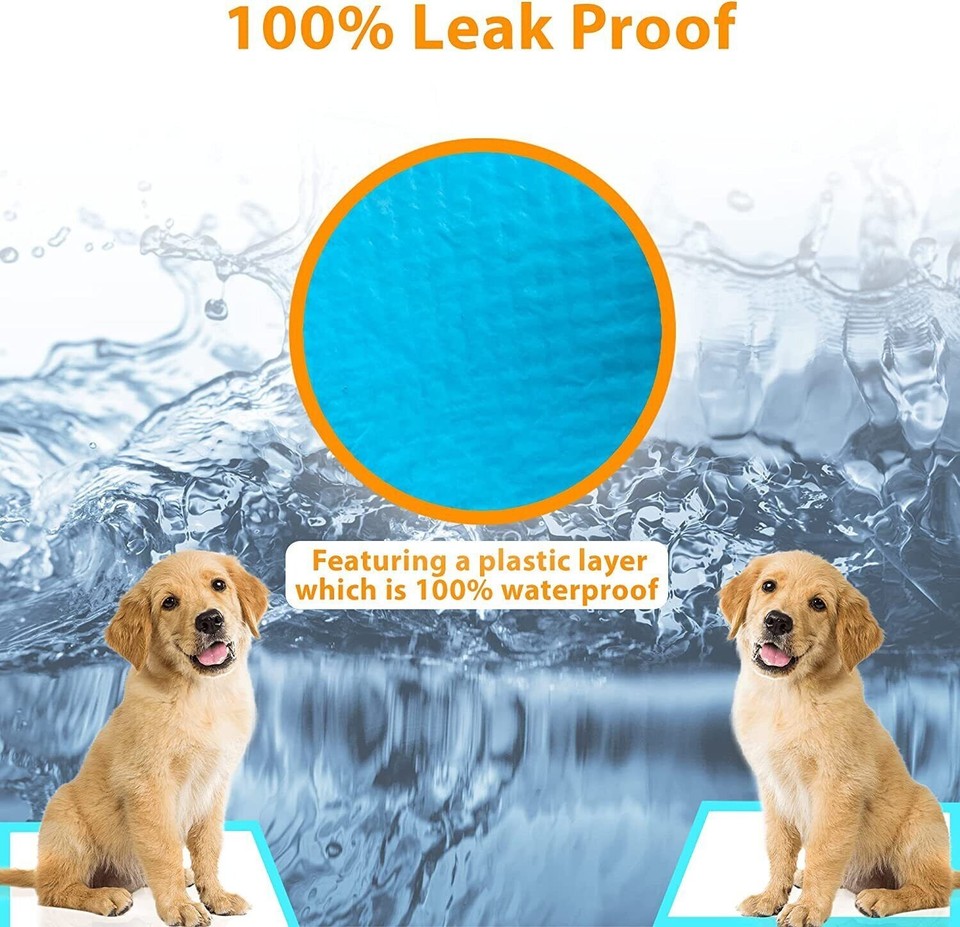 100 LARGE PUPPY TRAINING TRAINER PADS TOILET PEE WEE POO DOG CAT MATS ...