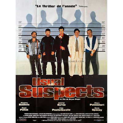 USUAL SUSPECTS Affiche de film - 120x160 cm. - 1995 - Kevin Spacey ...