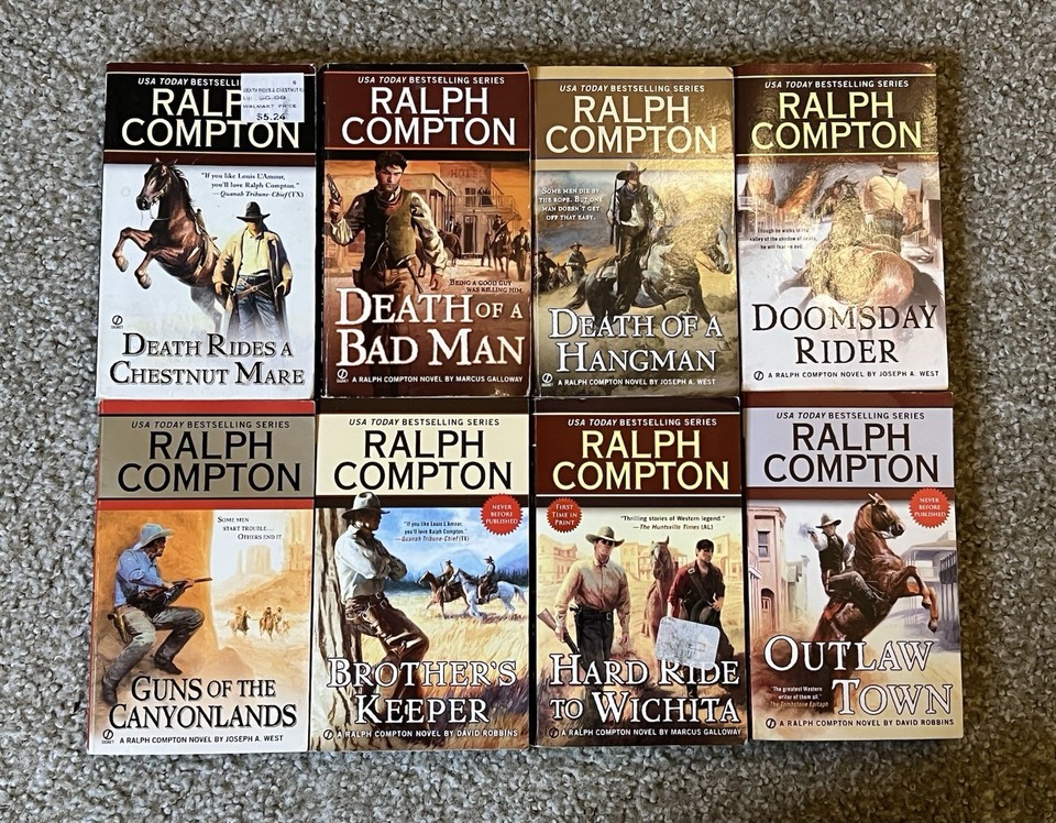 Huge Lot 85 Ralph Compton Western Books No Duplicates Trail Drive ...
