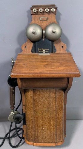 1938 Antique DANISH CASTLE Old HOTEL Crank Style WALL FYNS TELEPHONE ...