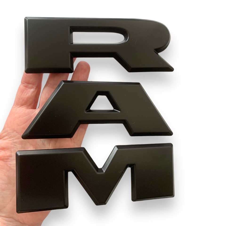 Enhanced Style with Matte Black RAM Letters Emblem Badge for RAM 1500 ...