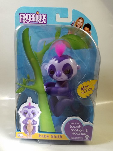 New WowWee Fingerlings Baby Sloth Marge Purple 100% Authentic NIB ...