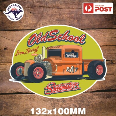RAT ROD STICKER OLD SCHOOL DRAG RACING RALLY DRIFT JDM TOOLBOX MAN CAVE ...