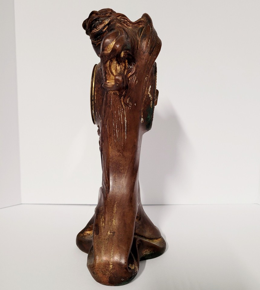 ANTIQUE ART NOUVEAU BRONZE LADY CLOCK BY SETH THOMAS #C1 | eBay