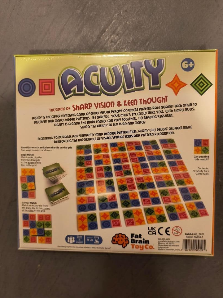 ACUITY The Game of Sharp Vision & Keen Thought, Fat Brain Toy Company ...