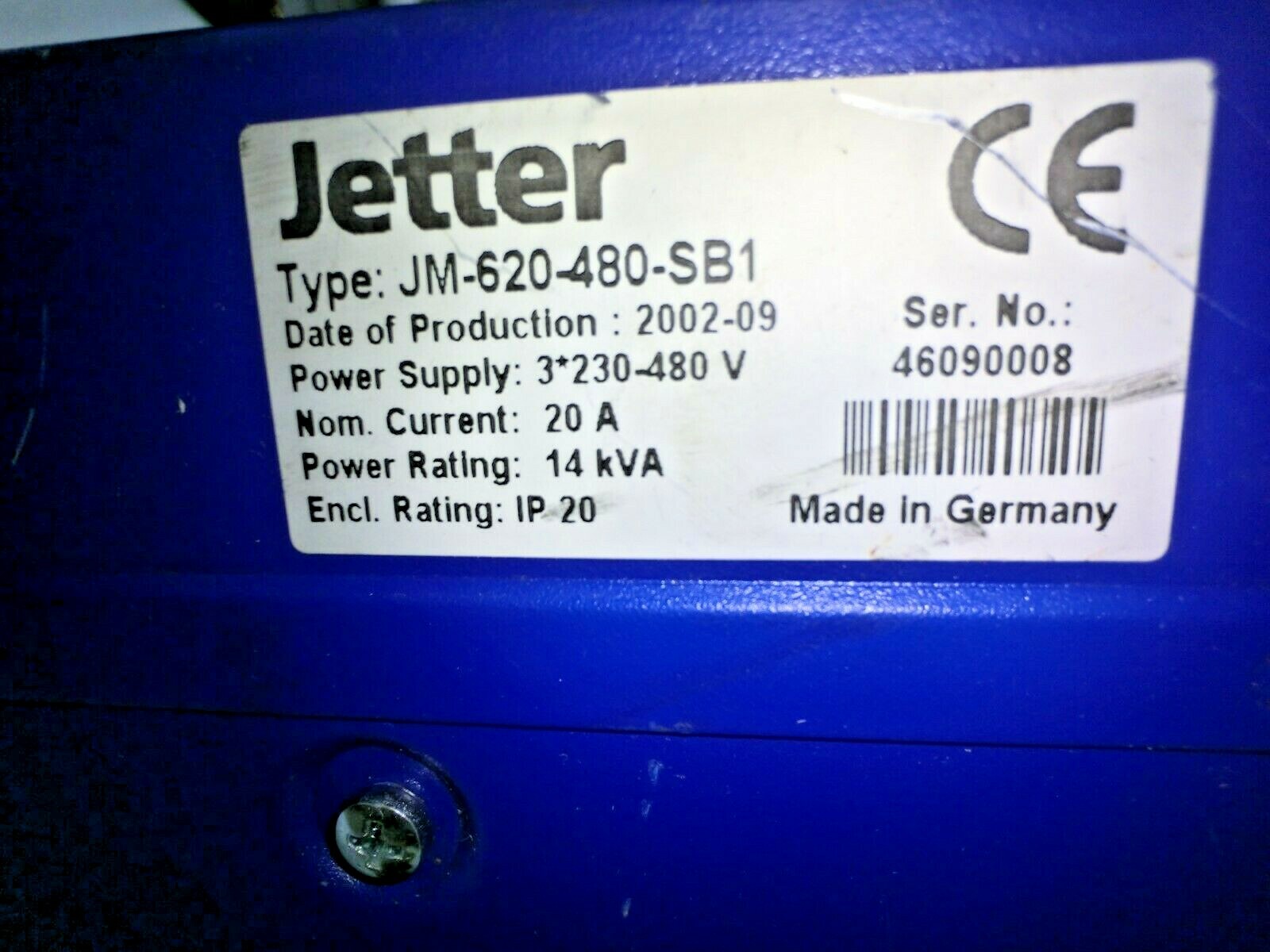 Jetter JM-620-480-SB1 Servo Controller,JetMove 600,Used,GE+94801 | eBay