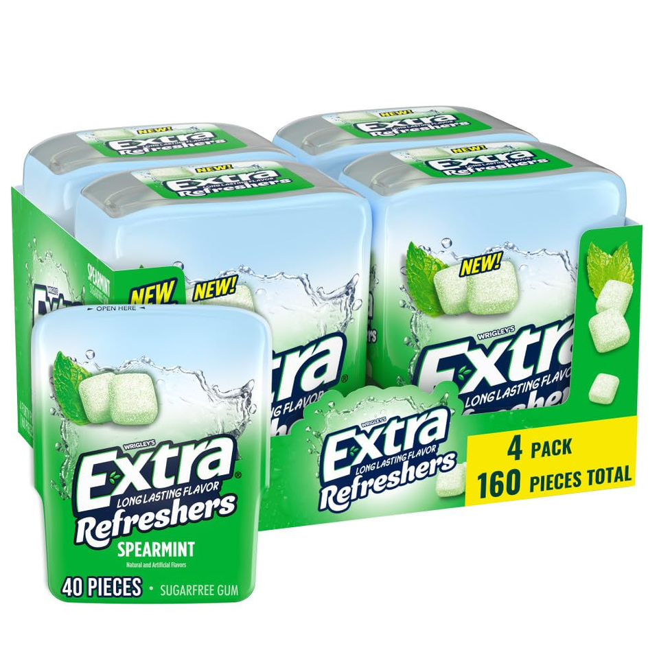 EXTRA Gum Refreshers Spearmint Bulk Chewing Gum - Sugar-Free, 40 Piece ...