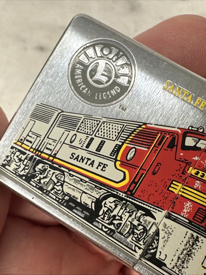 1998 Zippo Lighter - Lionel Train / Santa Fe 53 Diesel Locomotive Mint ...
