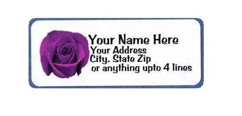 Beautiful PURPLE Rose Design-Personalized Address Labels 30pcs | eBay