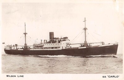 SS CARLO AT SEA ~ WILSON SHIP LINE, REAL PHOTO PC ~ used 1953 | eBay