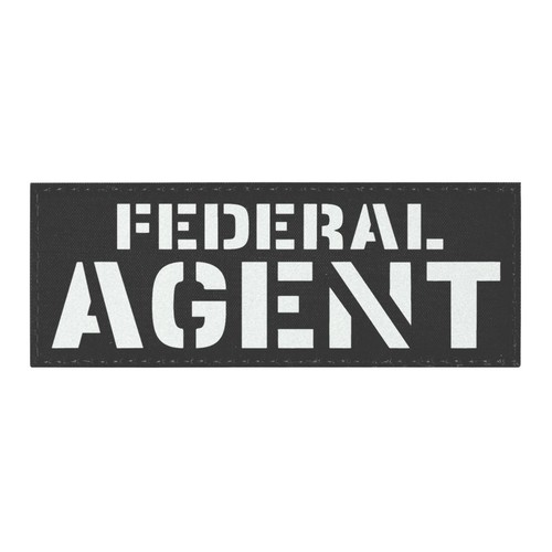 federal agent 3x8 reflective black law enforcement hi viz laser cut ...