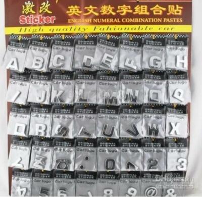 Chrome 3D Self-adhesive Letter number car badge emblem sticker for Home ...