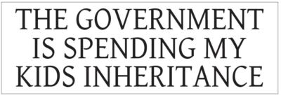 The Government Is Spending My Kids Inheritance Bumper Sticker or Helmet ...