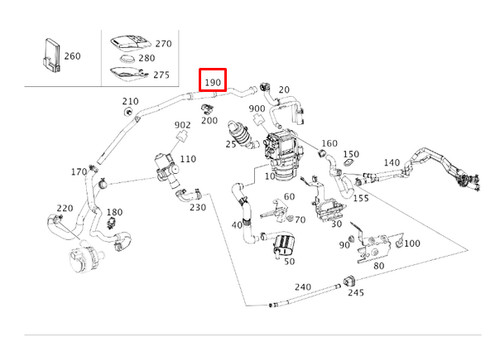 NEW MERCEDES-BENZ C W205 WATER HEATING TUBE PIPE A2055060700 ORIGINAL ...
