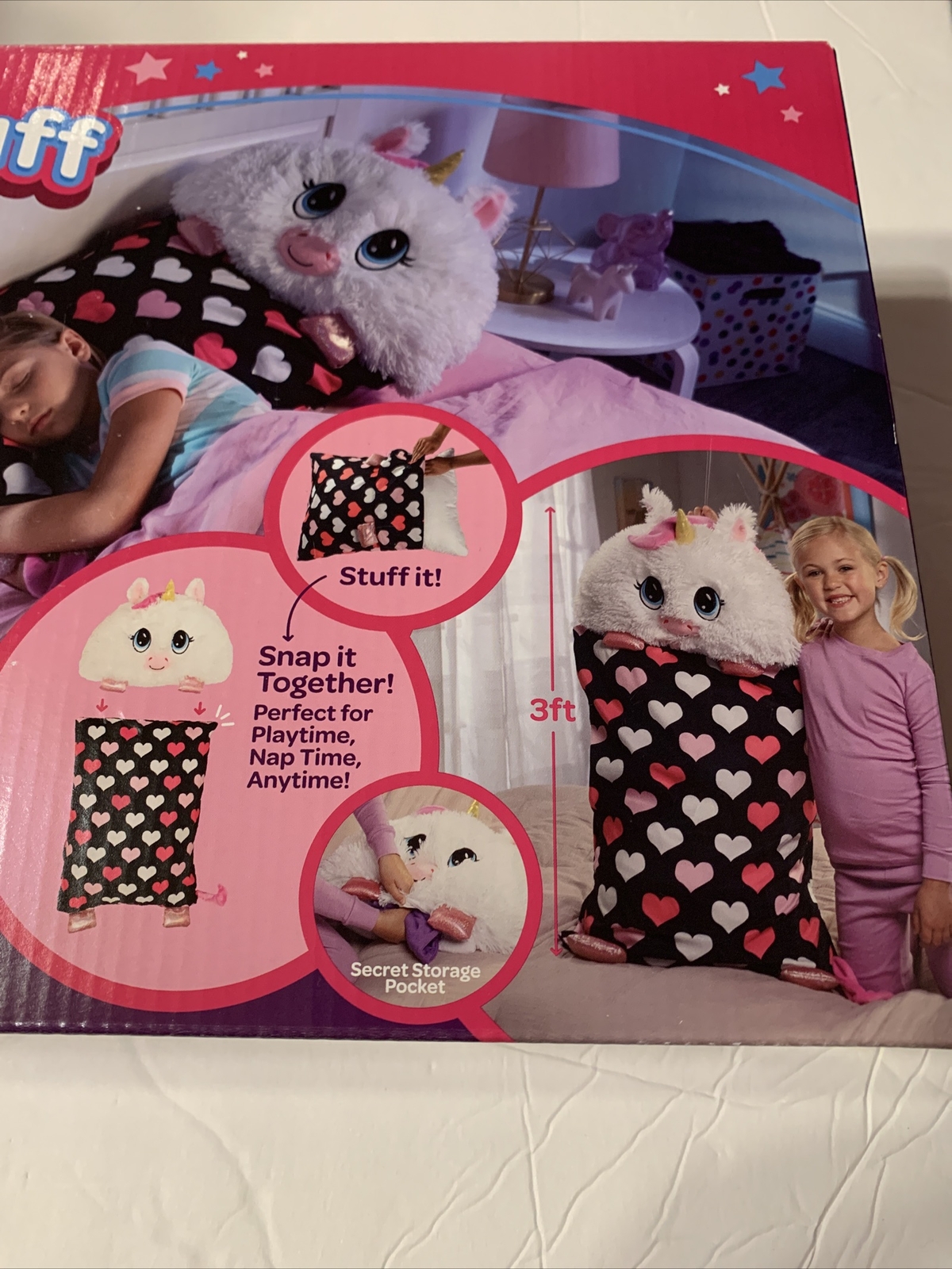 Buy Happy Nappers Fluffaluff Pets Arianna Unicorn 3 Foot Play Pillow As ...