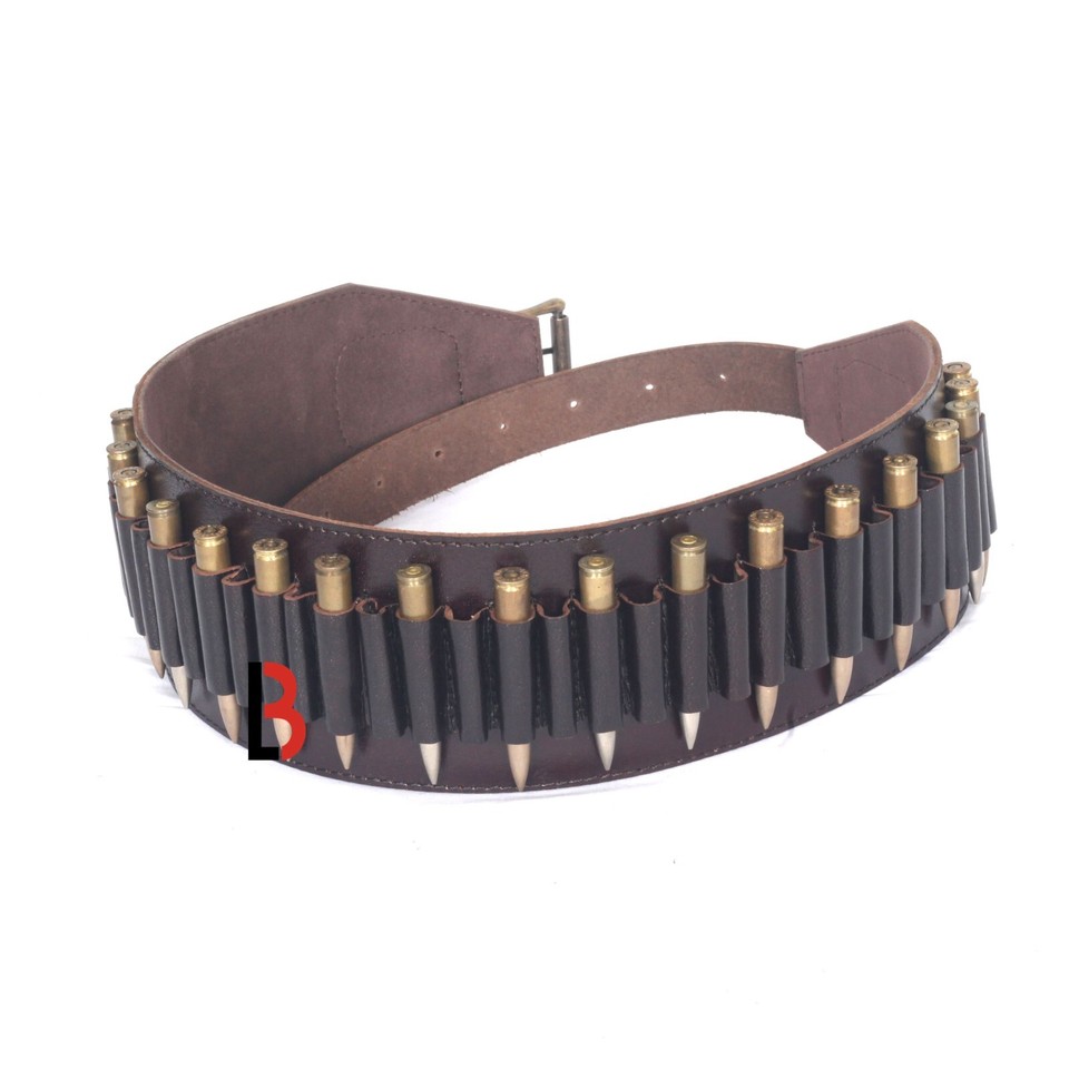 Cowhide Leather Rifle Cartridge Belt Bandolier for Rifle Shells ...