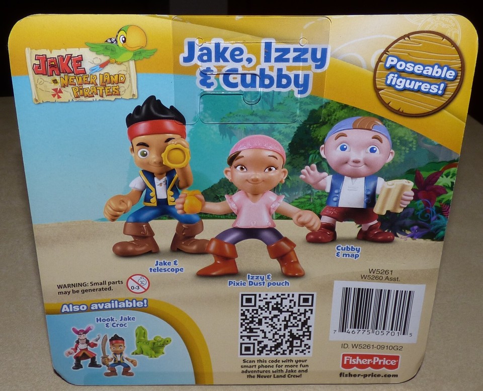 NEW Fisher-Price Disney JAKE, IZZY, CUBBY Never Land Pirates Figure Set ...