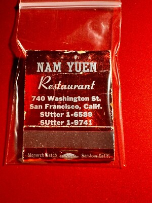 MATCHBOOK - NAM YUEN RESTAURANT - SAN FRANCISCO, CA - UNSTRUCK! | eBay
