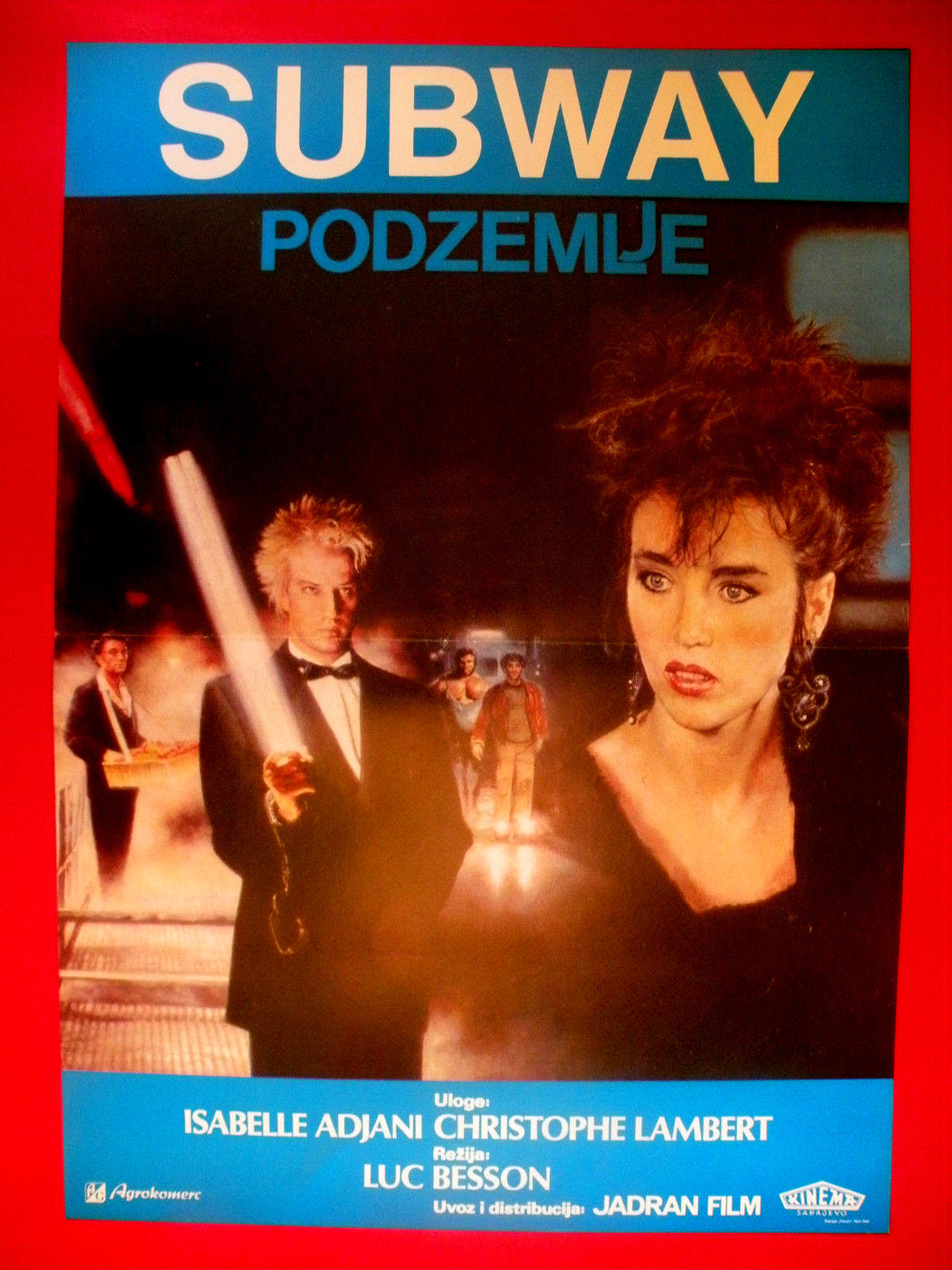 SUBWAY 1985 BESSON CHRISTOPHER LAMBERT ISABELLE ADJANI RARE EXYU MOVIE POSTER | eBay
