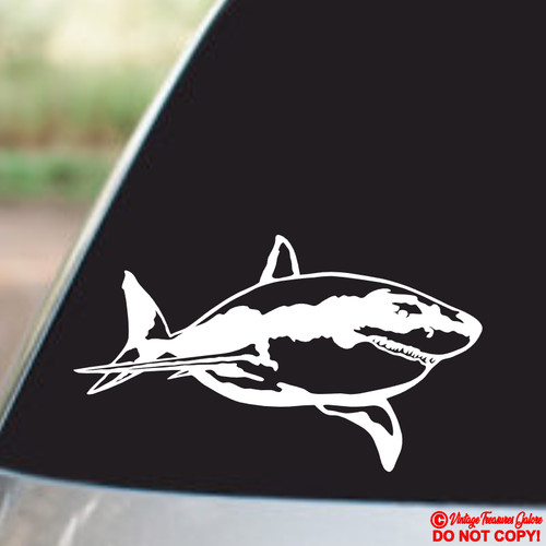 GREAT WHITE SHARK Vinyl Decal Sticker Car Truck Rear Window Wall Bumper ...