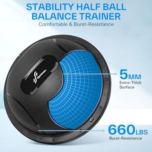 Half Balance Ball - Inflatable Half Exercise Ball Balance Trainer with ...