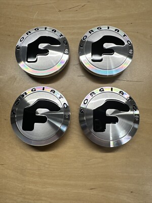 Forgiato Center Cap Brush/Black Logo Floating Center Caps Custom 60-61 ...