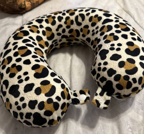 Travel Neck Pillow - Memory Foam - Leopard/Cheetah Print | eBay