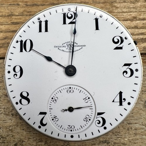 18s BALL Pocket Watch Movement - Grade 999H - 17 Jewels, Adjusted 5 ...