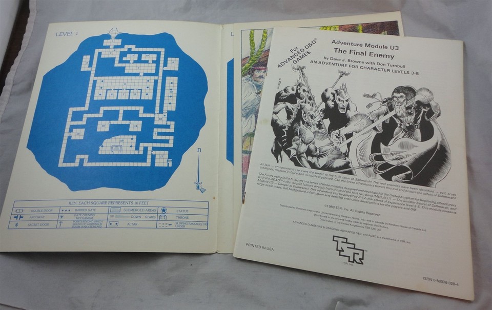 Advanced Dungeons & Dragons U3 TSR9076 The Final Enemy Adventure Lvls 3 ...