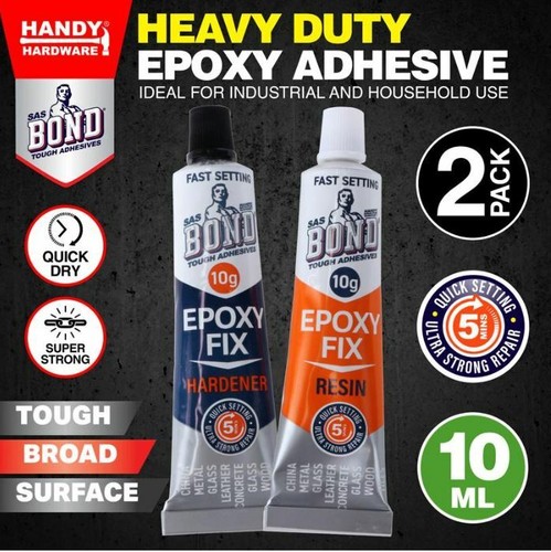2Pk Super Strong Epoxy Adhesive Glue Repair Kit Quick Setting 10ml ...