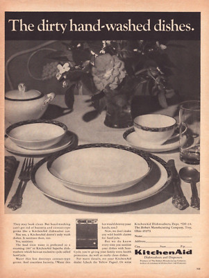 Kitchen Aid Dishwashers Table Setting Plates Bowls Silverware - Vintage ...