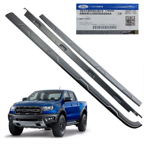 3 Pcs. Rear Tailgate Rail Guards Liner Black For Ford Ranger Raptor UTE ...