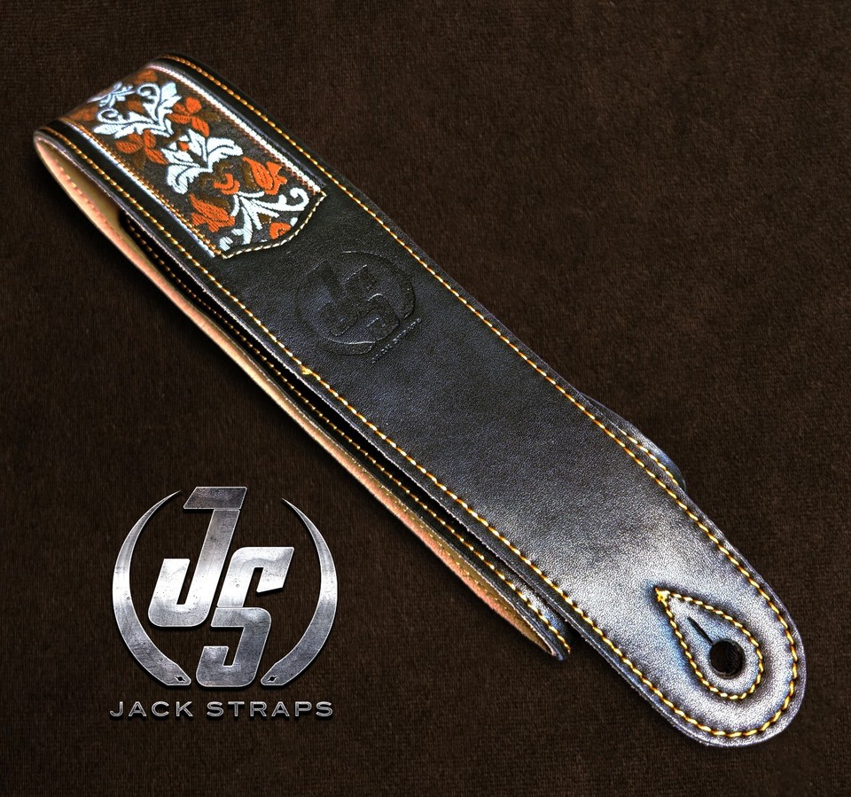 Jack Straps Guitar Strap Brocade & Leather GL-015-01 | eBay