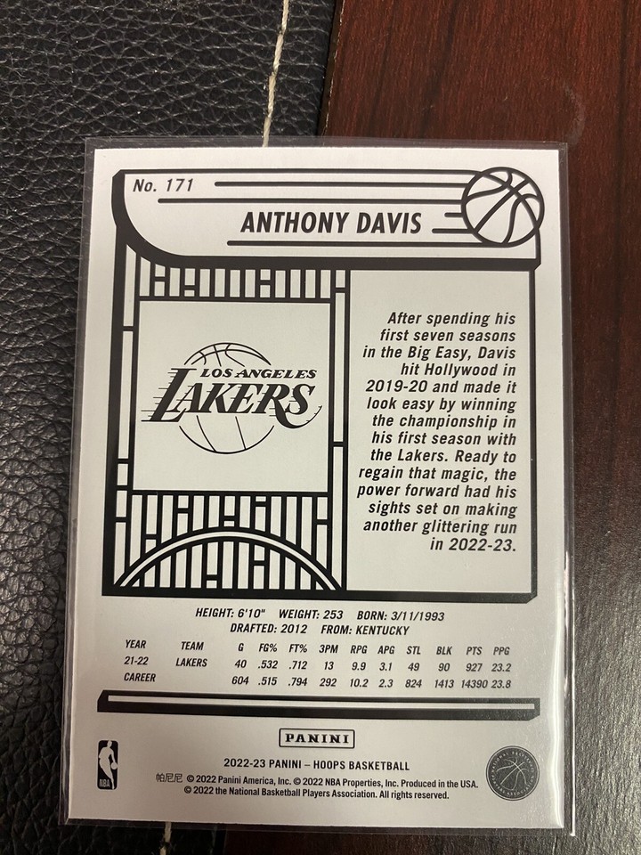 2022-23 NBA Hoops ANTHONY DAVIS Exclusive Premium Foil /199 LIMITED SP ...