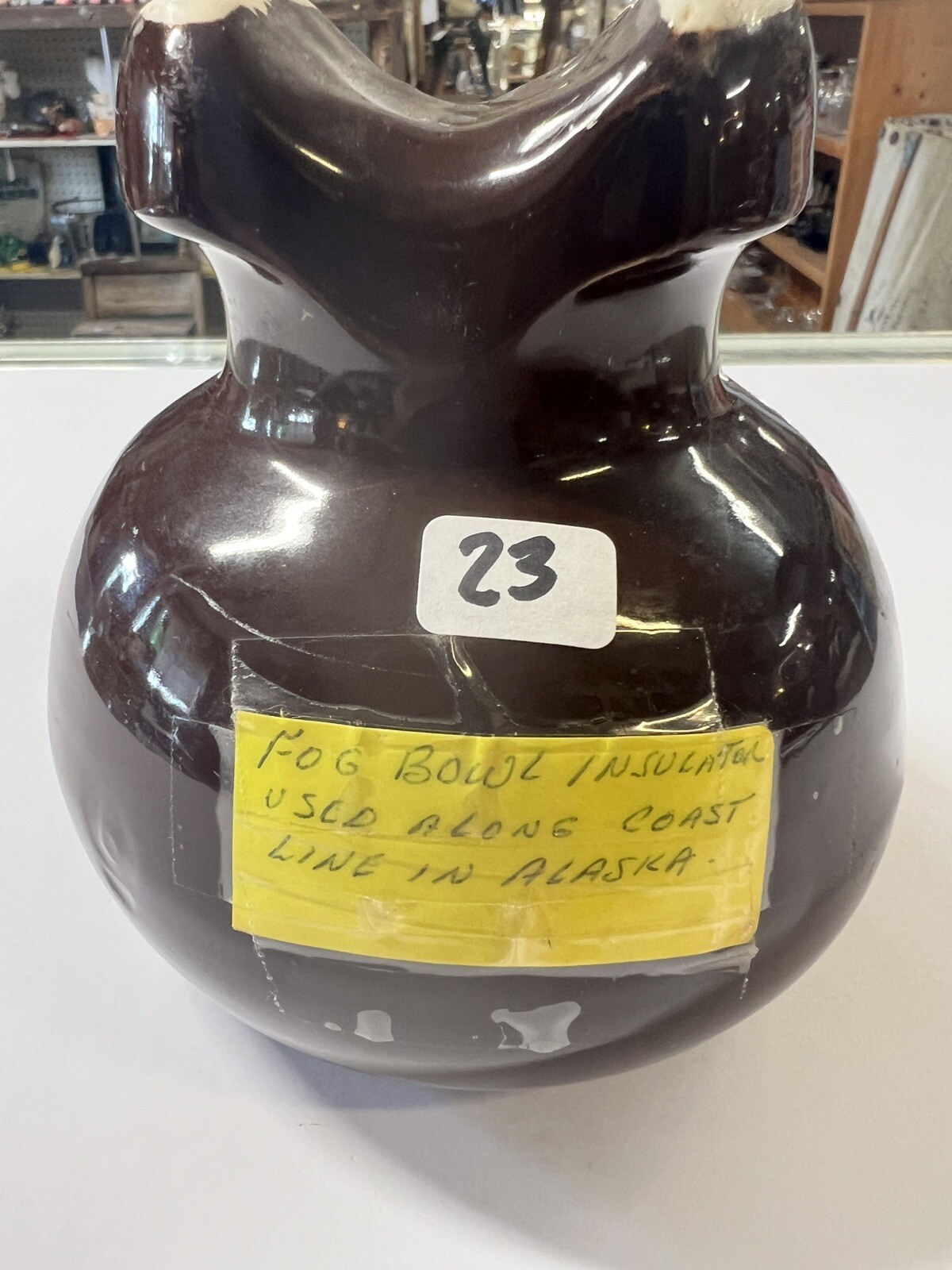 Vintage Brown Fog Bowl Insulator Used Along Coast Line In Alaska | eBay