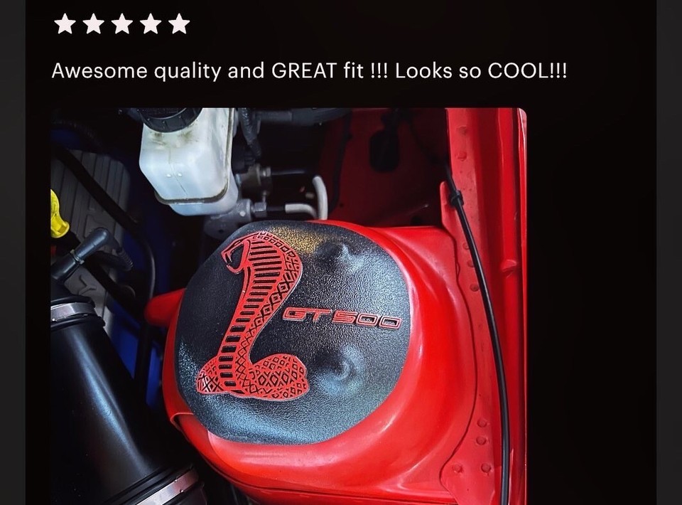05-14 Mustang Gt500 Custom Fitted Strut Tower Cover (Cobra W Gt500 ...