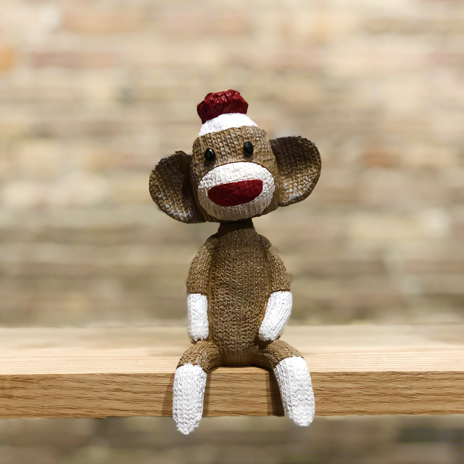 Sock Monkey Sitting Bobblehead - Sits on Shelf, Desk, Table - Brand New ...