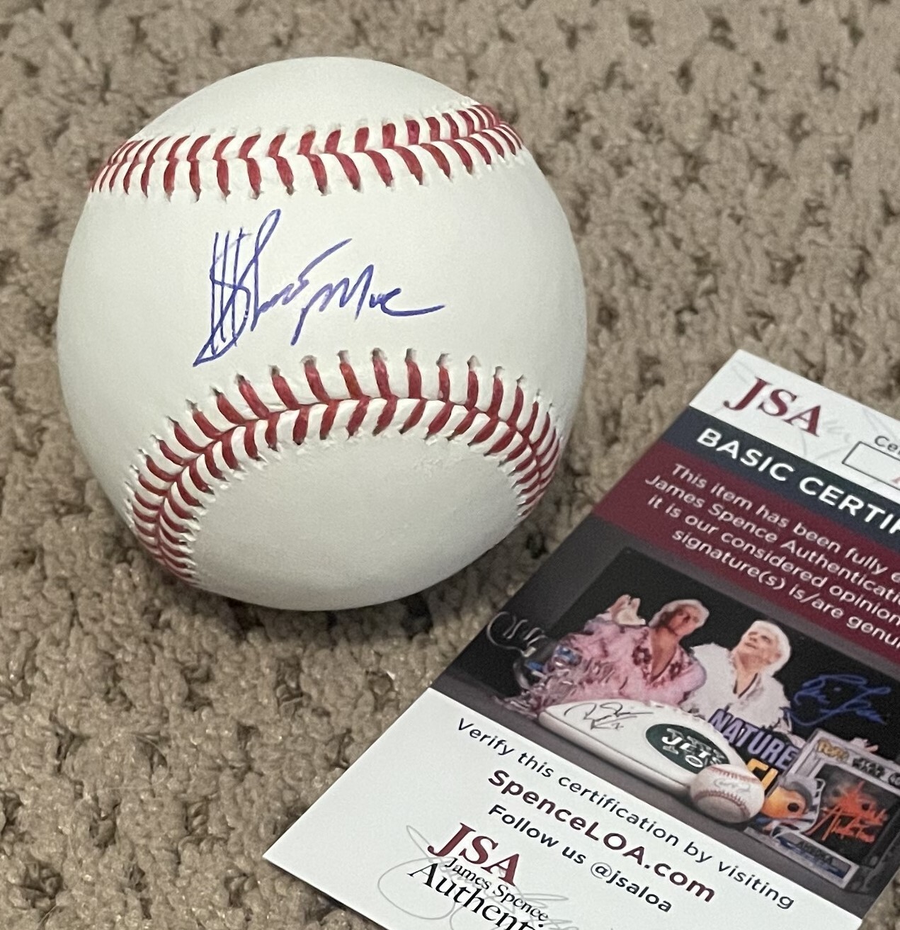 SHANE MCMAHON SIGNED BASEBALL JSA AUTOGRAPH OMLB WWE WWF WRESTLING