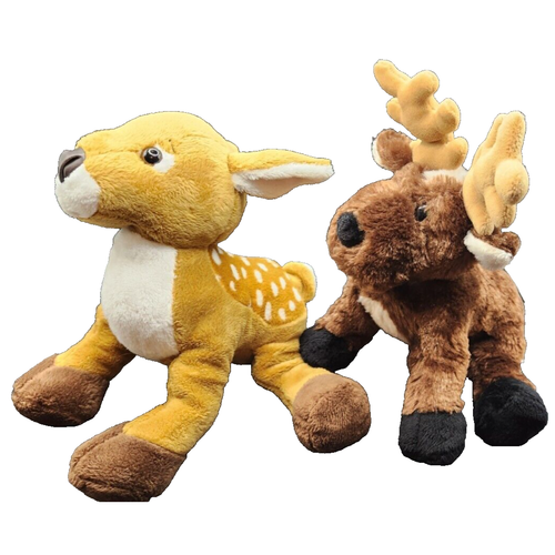2 -Ganz Webkinz Reindeer (HM137) & Deer (HM331) Plush Stuffed Animal No ...