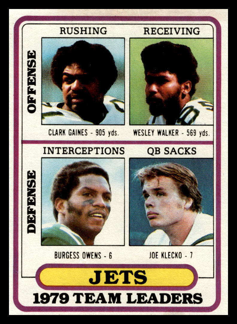 1980 Topps Clark Gaines Walker Owens / Joe Klecko New York Jets | eBay