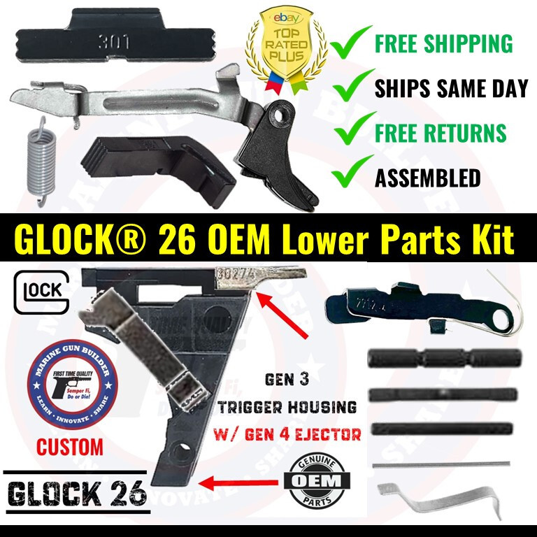 Glock 26 Lower Parts Kit Gen 3 OEM G26 LPK Complete Custom Upgrade | eBay