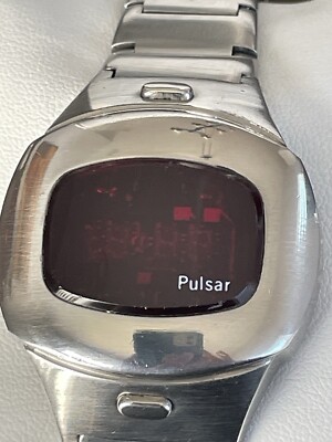 Pulsar P4 Digital LED Vintage (engraved) Silver Tone Watch | eBay