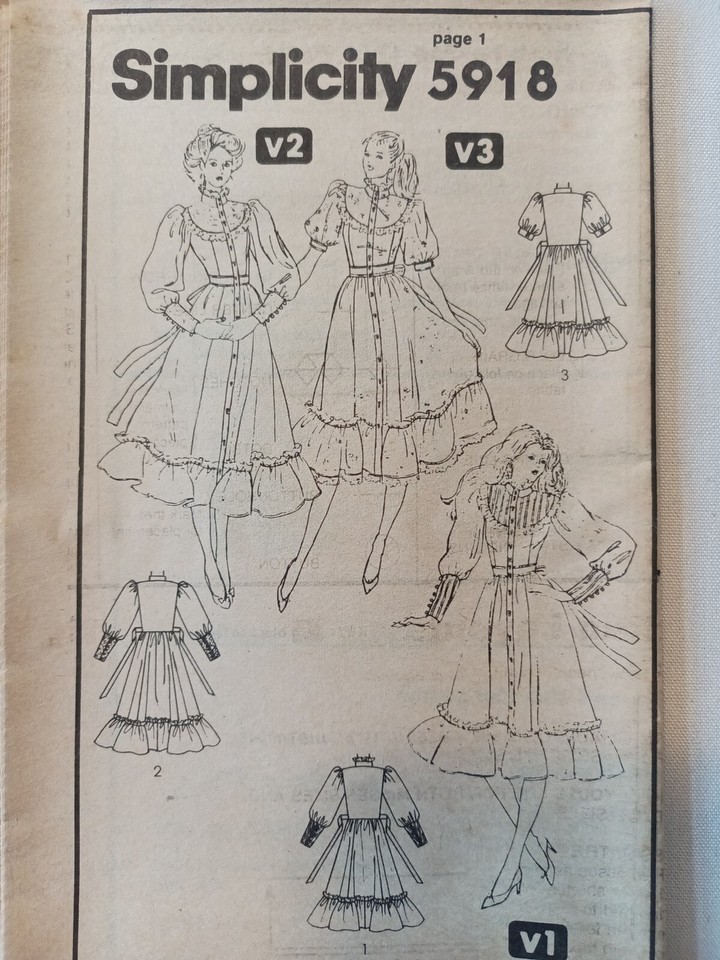 Vintage Simplicity 5918 Gunne Sax by Jessica Dress UNCUT Sewing Pattern ...