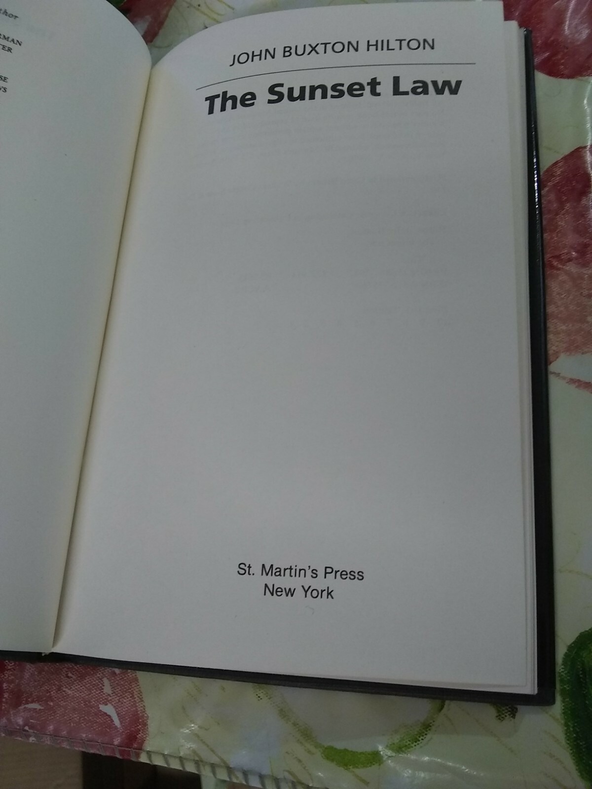 The Sunset Law by John B. Hilton 1st Amer Ed 1982 HB/DJ VG 97 | eBay