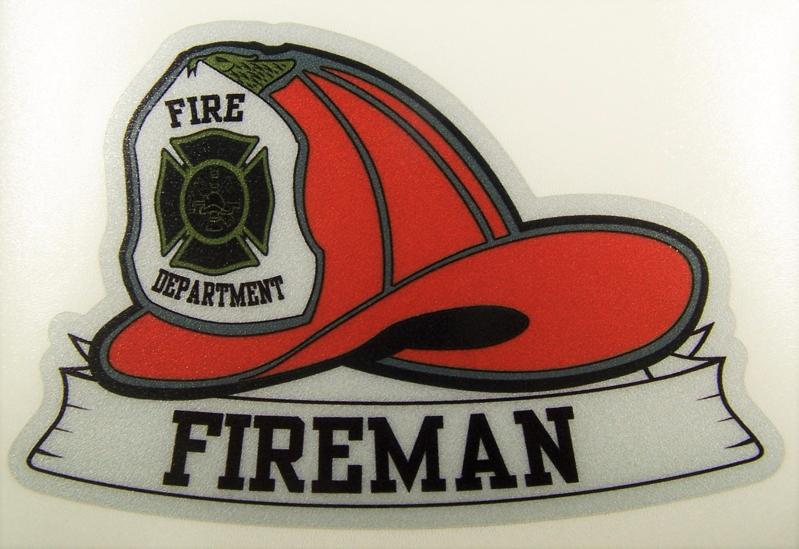 Reflective fireman Sticker Red | eBay